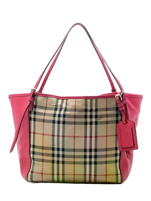 Burberry Haymarket Check Canvas Canterbury Tote Bag - Pink