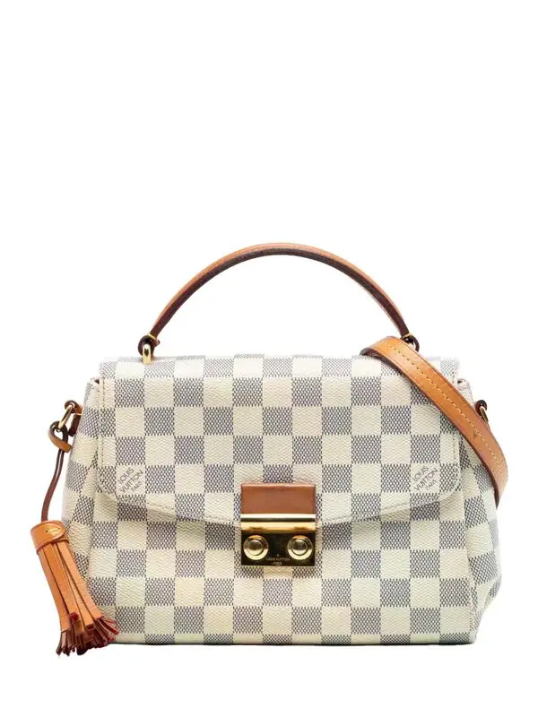 LOUIS VUITTON 2019 Damier Azur Croisette Satchel - White