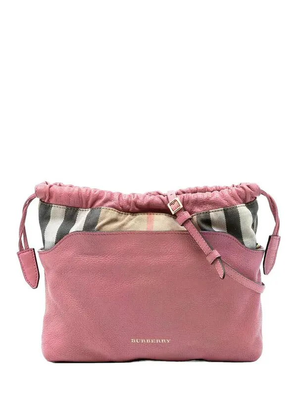 Burberry House Check Canvas And Calfskin Little Crush Crossbody Bag - Pink