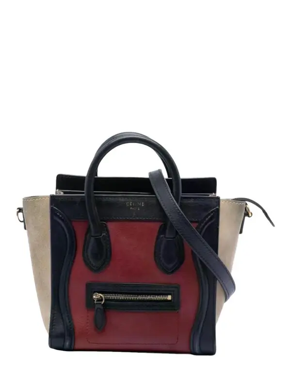 Celine 2012 Nano Tricolor Luggage Tote - Red
