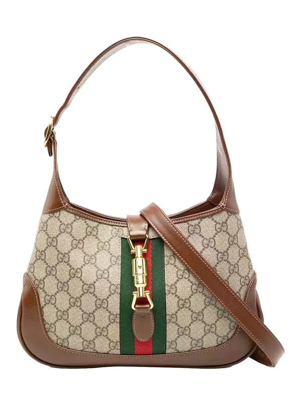 Gucci Small Gg Supreme Web Jackie 1961 Crossbody Bag - Neutrals