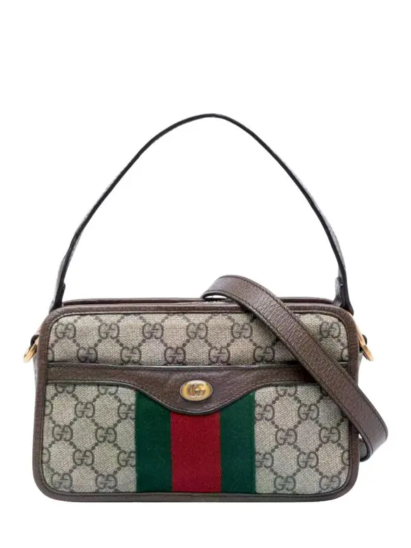 Gucci Gg Supreme Ophidia Top Handle Satchel - Neutrals