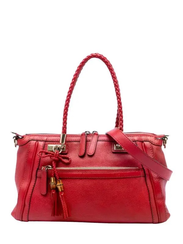 Gucci 2016-2025 Pebbled Calfskin Bella Satchel - Red