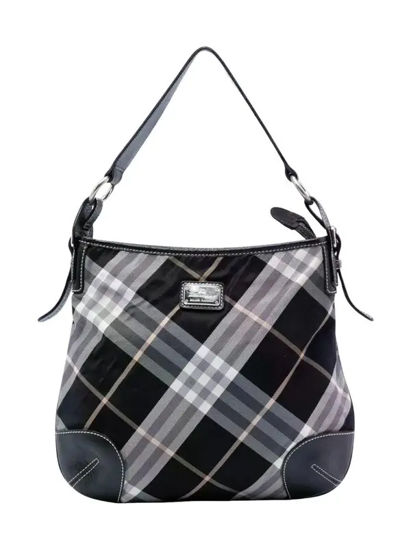 Burberry 2000-2017 Supernova Check Canvas Hobo Bag - Black