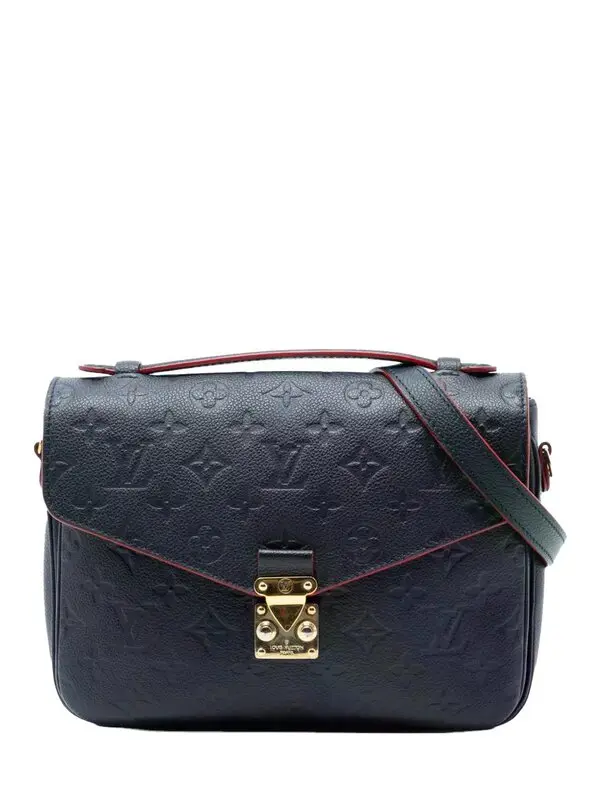 LOUIS VUITTON Monogram Empreinte Pochette Metis Satchel - Blue