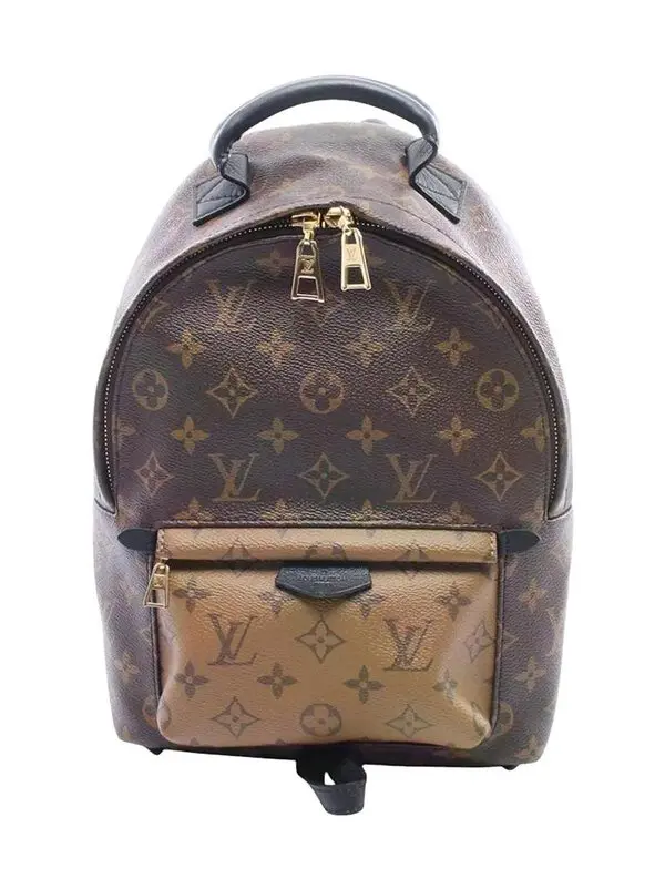 LOUIS VUITTON 2016 Monogram Reverse Palm Springs Pm Backpack - Brown