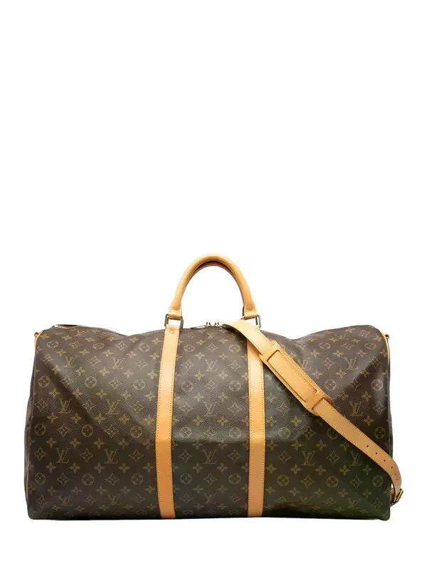 LOUIS VUITTON 1997 Monogram Keepall Bandouliere 60 Travel Bag - Brown