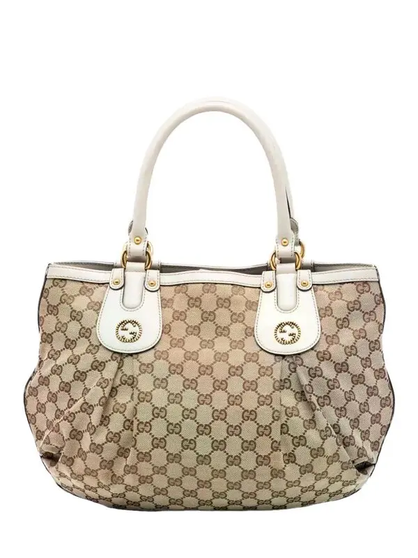 Gucci Gg Canvas Scarlett Tote Bag - White