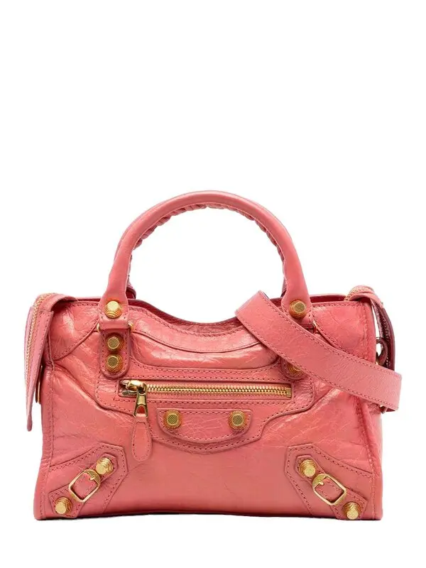 Balenciaga 2015 Mini Lambskin Motocross Giant 21 City Satchel - Pink