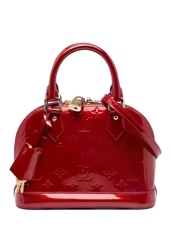 LOUIS VUITTON 2014 Monogram Vernis Alma Bb Satchel - Red