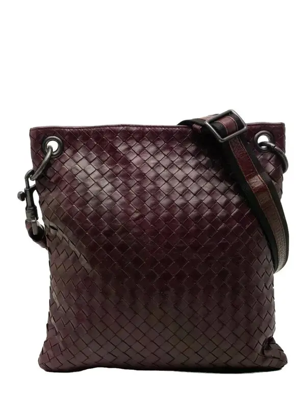 Bottega Veneta Nappa Intrecciato Crossbody Bag - Red