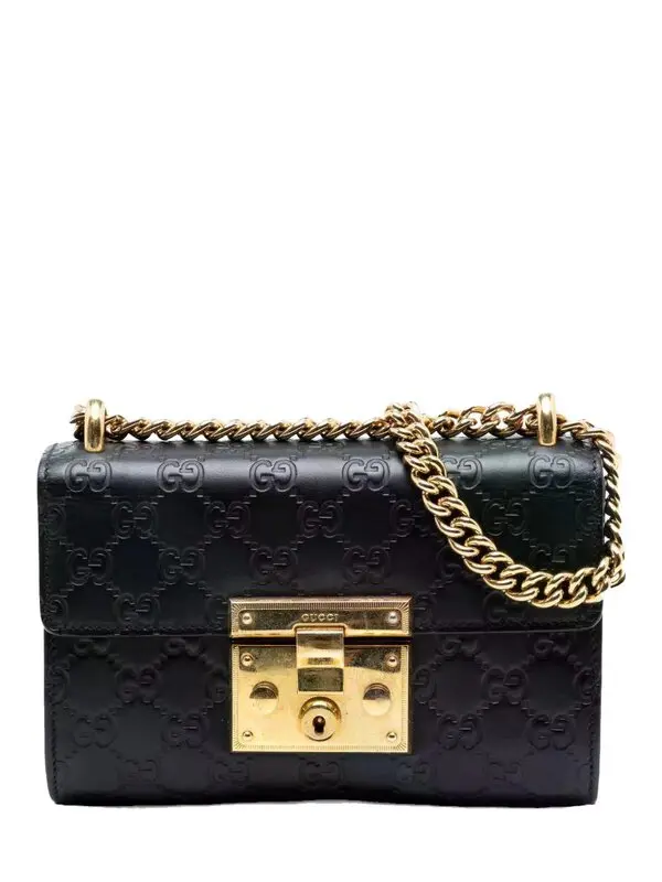 Gucci Small Sissima Padlock Crossbody Bag - Black
