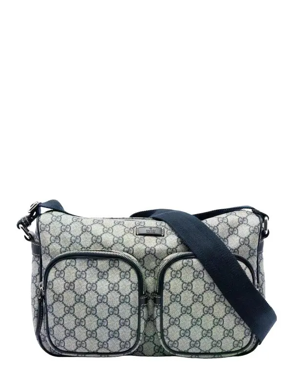 Gucci Gg Supreme Double Pocket Crossbody Bag - Neutrals