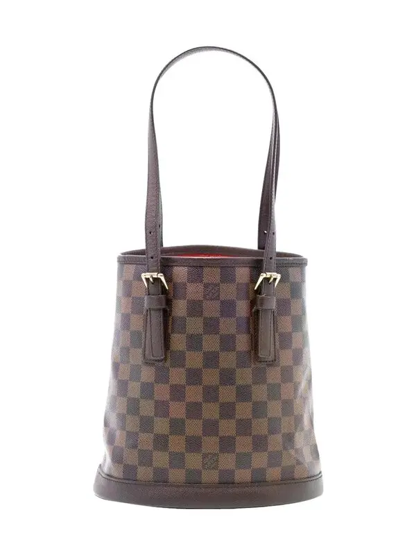 LOUIS VUITTON 2001 Damier Ebene Marais Bucket Bag - Brown