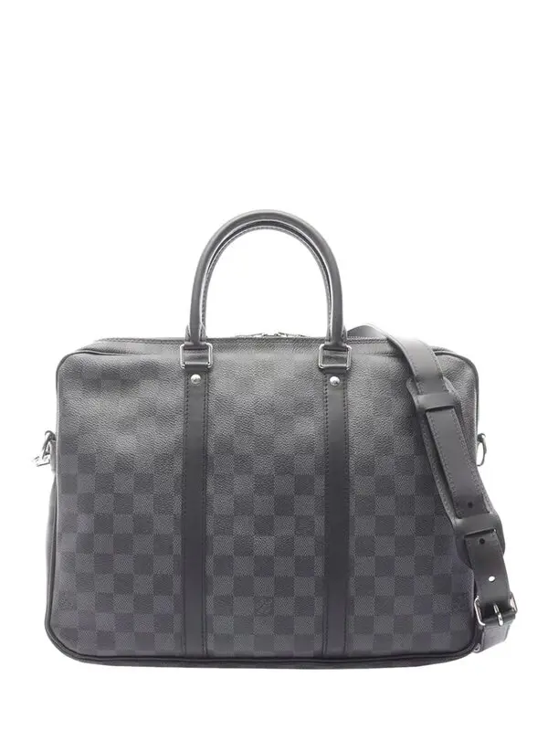 LOUIS VUITTON 2018 Damier Graphite Porte Documents Voyage Pm - Black