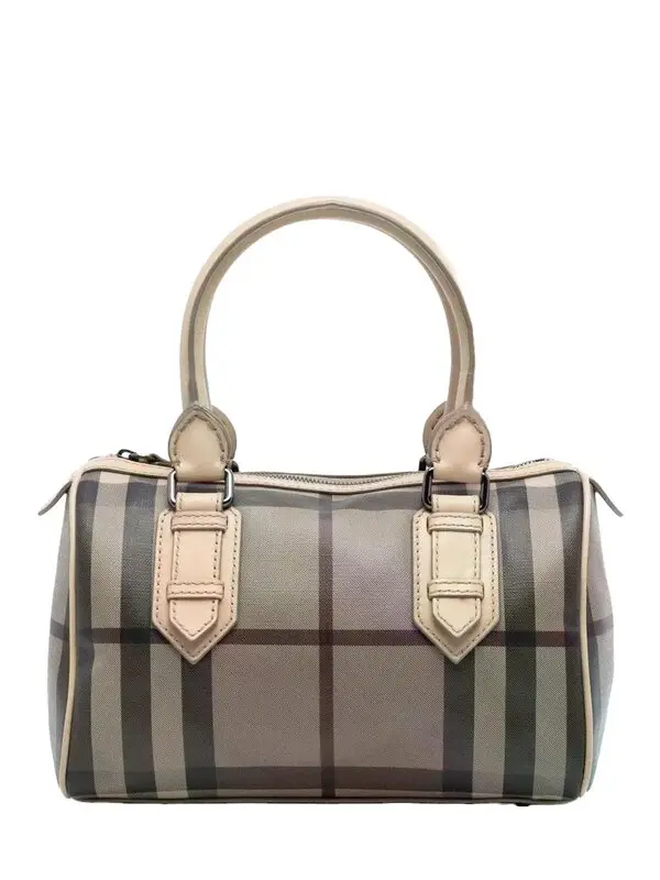 Burberry Smoke Check Coated Canvas Chester Boston Bag - Brown