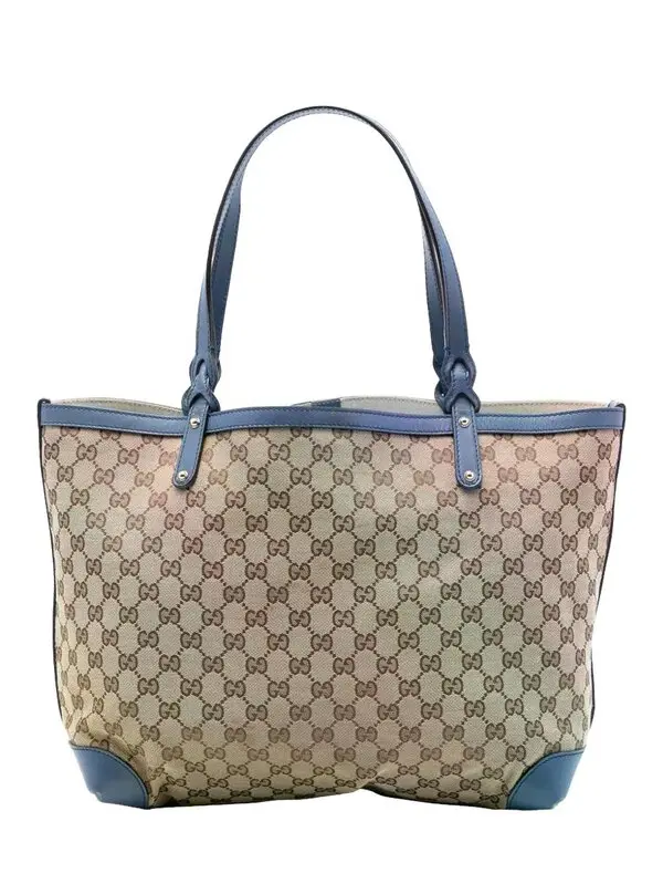 Gucci Medium Gg Canvas Craft Tote Bag - Blue