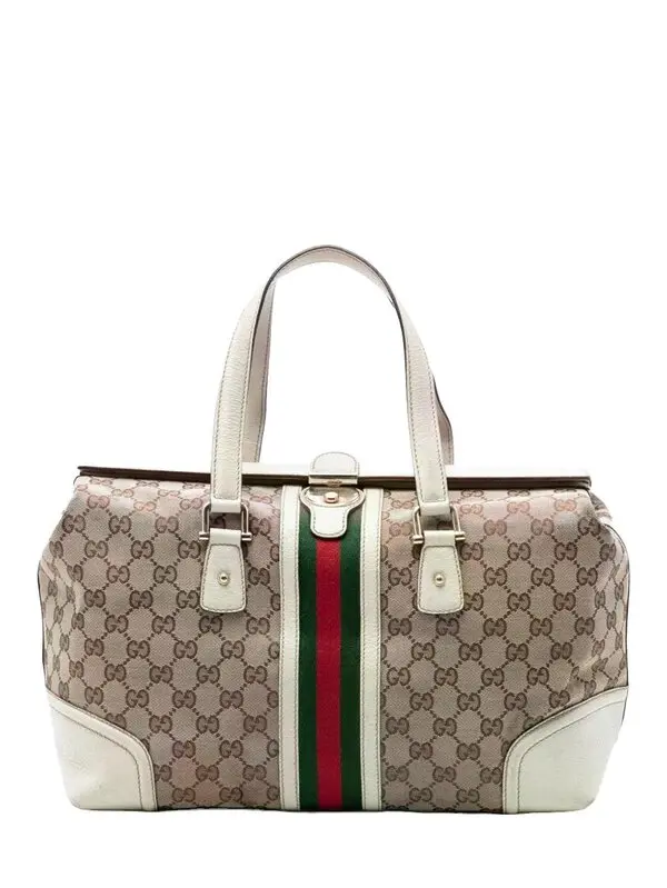 Gucci Gg Canvas Web Treasure Boston Bag - Neutrals