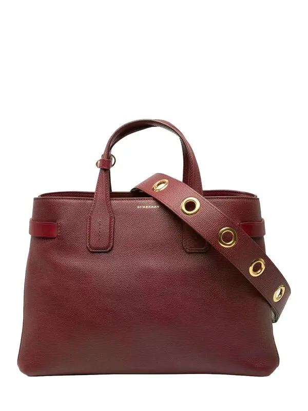 Burberry Leather Banner Satchel - Red