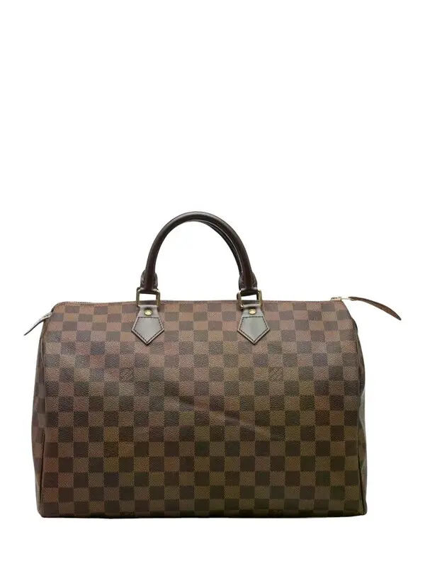 LOUIS VUITTON 2012 Damier Ebene Speedy 35 Boston Bag - Brown
