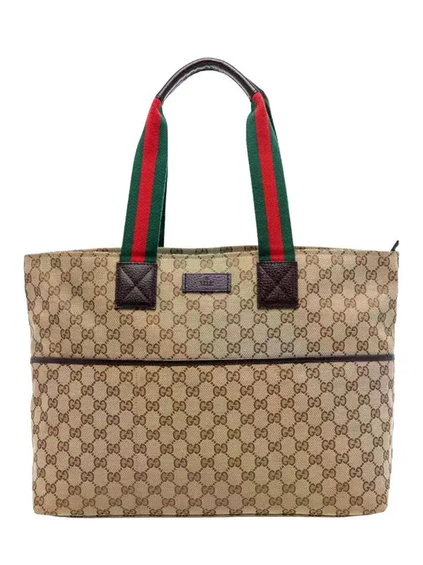 Gucci Gg Canvas Web Tote Bag - Neutrals