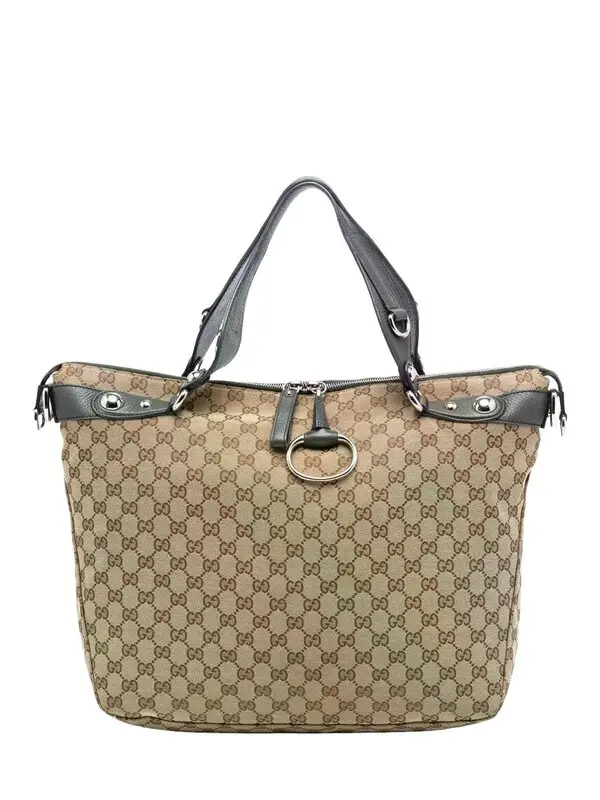 Gucci Gg Canvas Icon Bit Satchel - Grey
