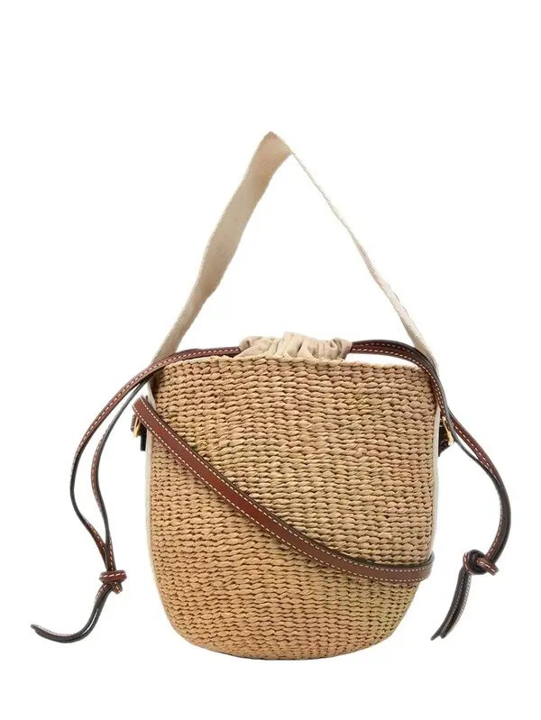 Chloé Small Raffia Woody Basket Bag Satchel - Neutrals