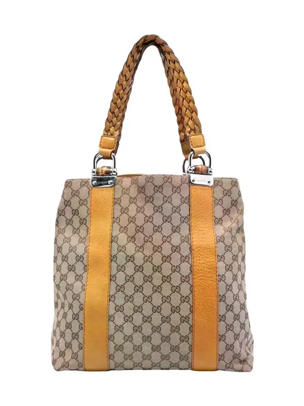 Gucci Gg Canvas Bamboo Libeccio Tote Bag - Neutrals