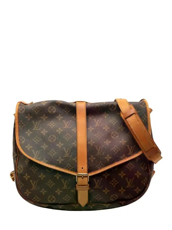 LOUIS VUITTON 1997 Monogram Saumur 35 Crossbody Bag - Brown