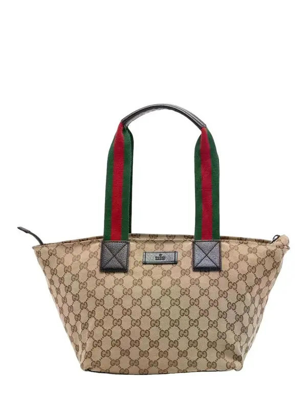 Gucci Gg Canvas Web Tote Bag - Neutrals