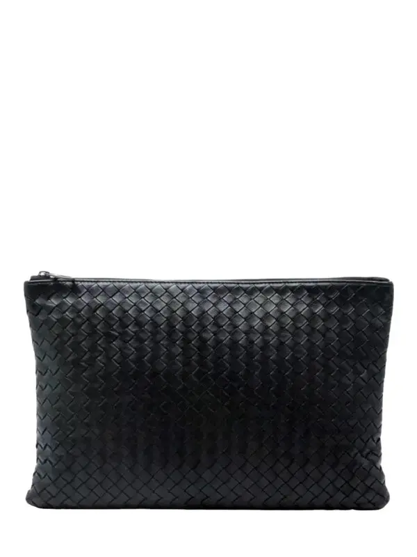 Bottega Veneta Nappa Intrecciato Clutch Bag - Black
