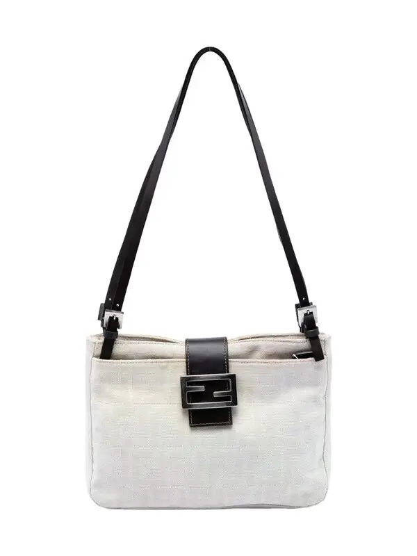 Fendi Zucca Canvas Shoulder Bag - White