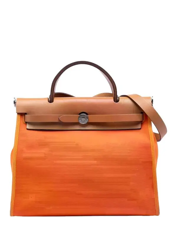 Hermès 2014 Toile Herbag Zip 31 Satchel - Orange