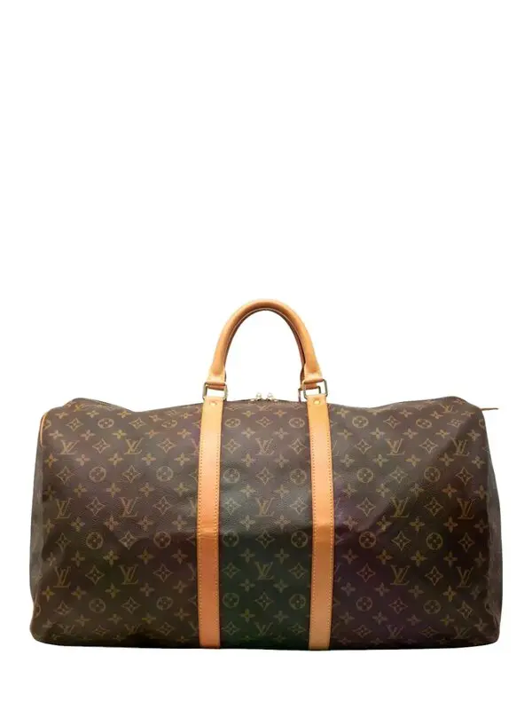 LOUIS VUITTON 2001 Monogram Keepall 55 Travel Bag - Brown