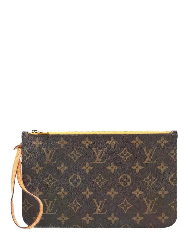 LOUIS VUITTON 2014 Monogram Neverfull Pochette - Brown
