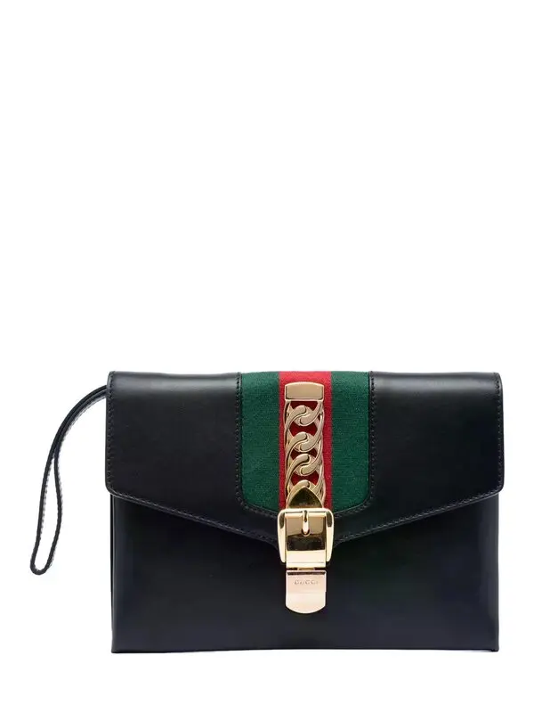 Gucci 2016-2026 Sylvie Leather Clutch - Black