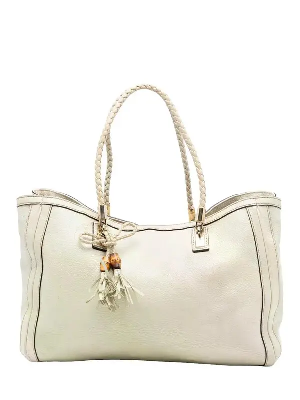 Gucci Medium Leather Bella Tote Bag - White