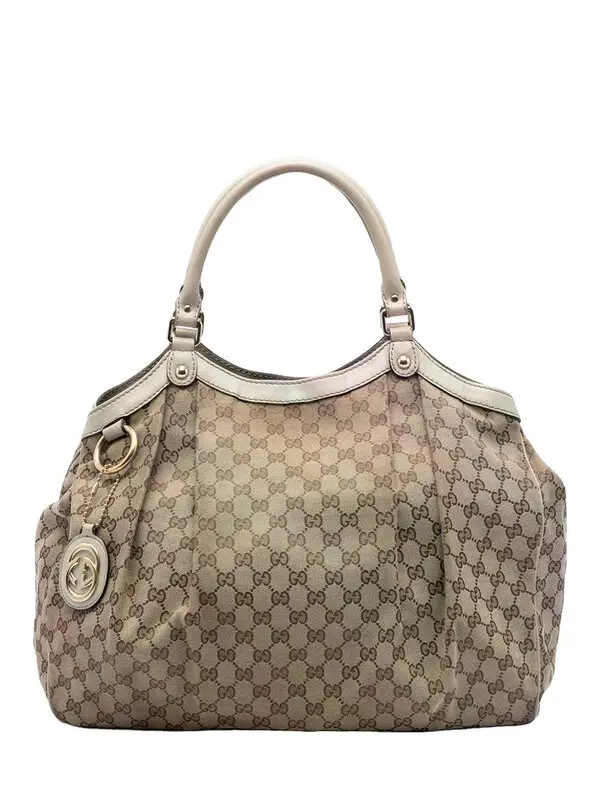 Gucci Gg Canvas Sukey Tote - White
