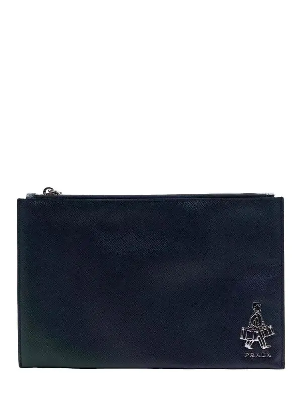 Prada Saffiano Voyage Document Holder - Blue