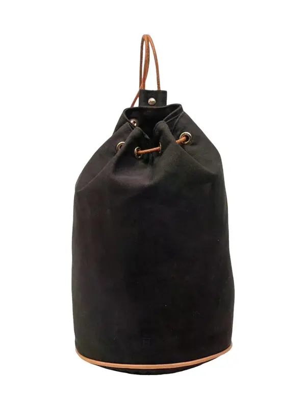 Hermès 1990-2015 Toile Polochon Mimile Backpack - Black