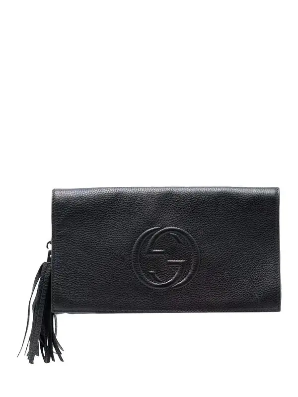 Gucci 2016-2026 Leather Soho Disco Clutch - Black