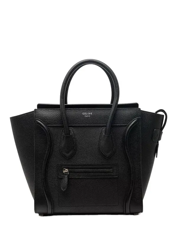 Celine 2015 Micro Drummed Calfskin Luggage Tote Bag - Black