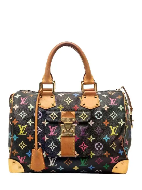 LOUIS VUITTON 2001 Monogram Multicolore Speedy 30 Boston Bag - Black