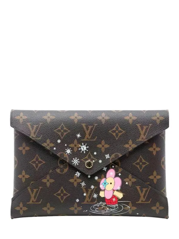 LOUIS VUITTON 2023 Monogram Christmas Animation Vivienne Kirigami Pochette Gm - Brown