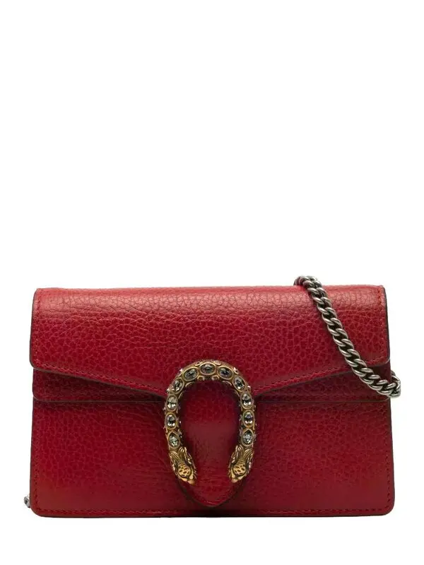 Gucci 2016-2026 Mini Leather Dionysus Crossbody Bag - Red