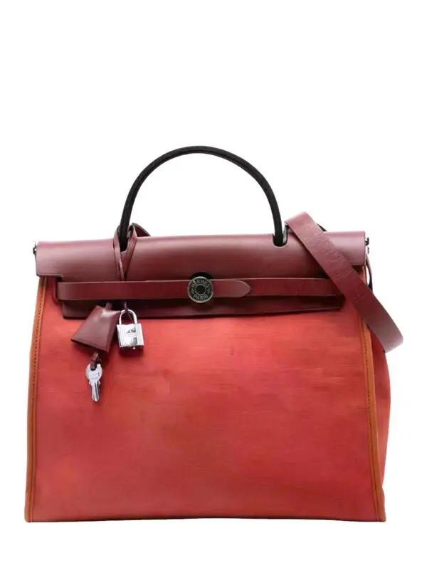 Hermès 2014 Toile Herbag Zip 31 Satchel - Orange