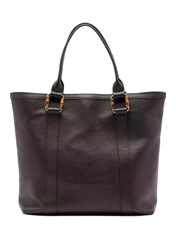 Gucci Grained Calfskin Bamboo Shopper Tote Bag - Brown