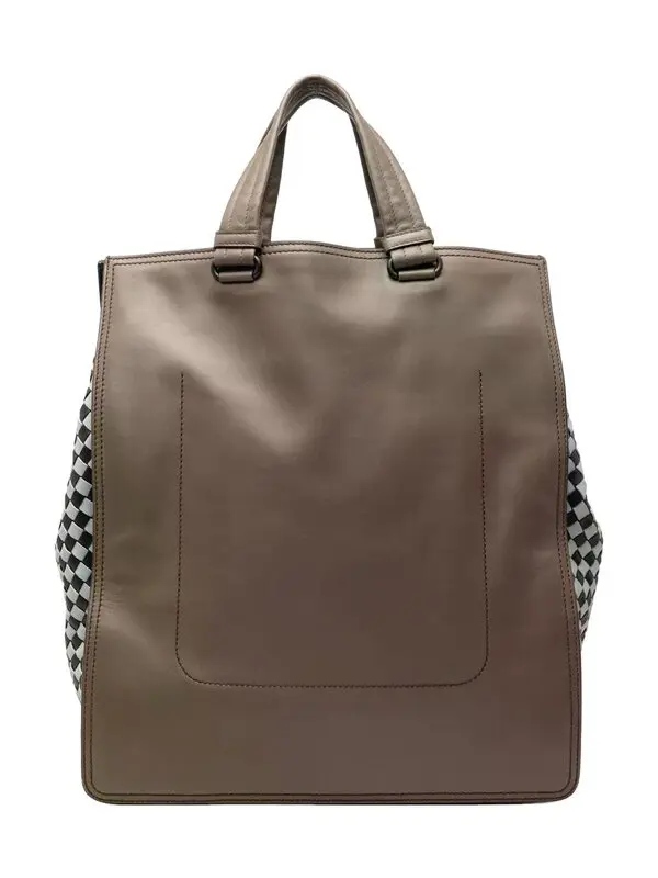 Bottega Veneta Intrecciato Trimmed Leather Tote Bag - Brown