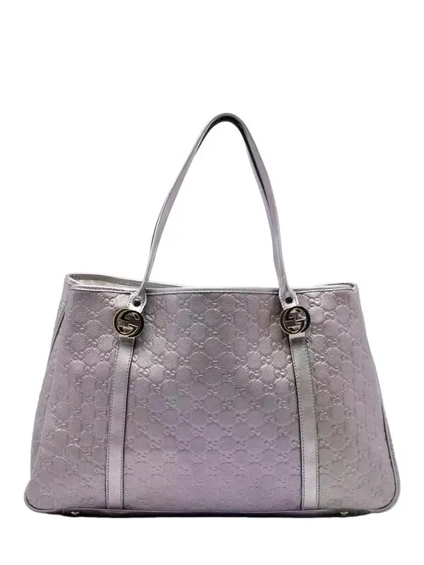 Gucci Metallic Sissima Twins Large Tote Bag - Purple