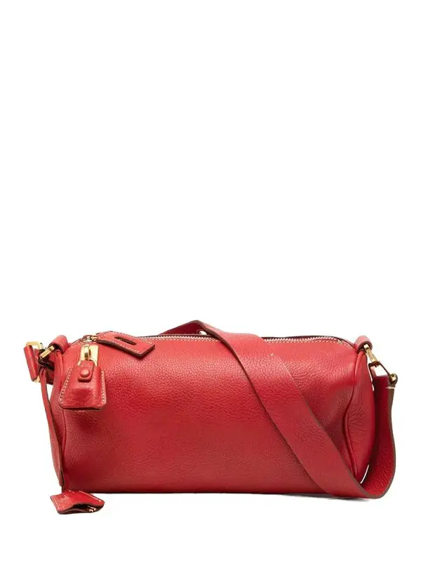 Prada 2000-2012 Vitello Daino Shoulder Bag - Red
